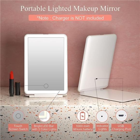 Bath | Rechargeable Travel Makeup Vanity Mirror With 72 Led Lights ...